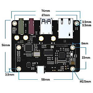 Raspberry Pi Zero 2/2W Heatsink Kit Raspberry Pi Zero Ethernet Expansion Board Raspberry Pi Zero DAC Input/Ouput Support All Raspberry Pi System
