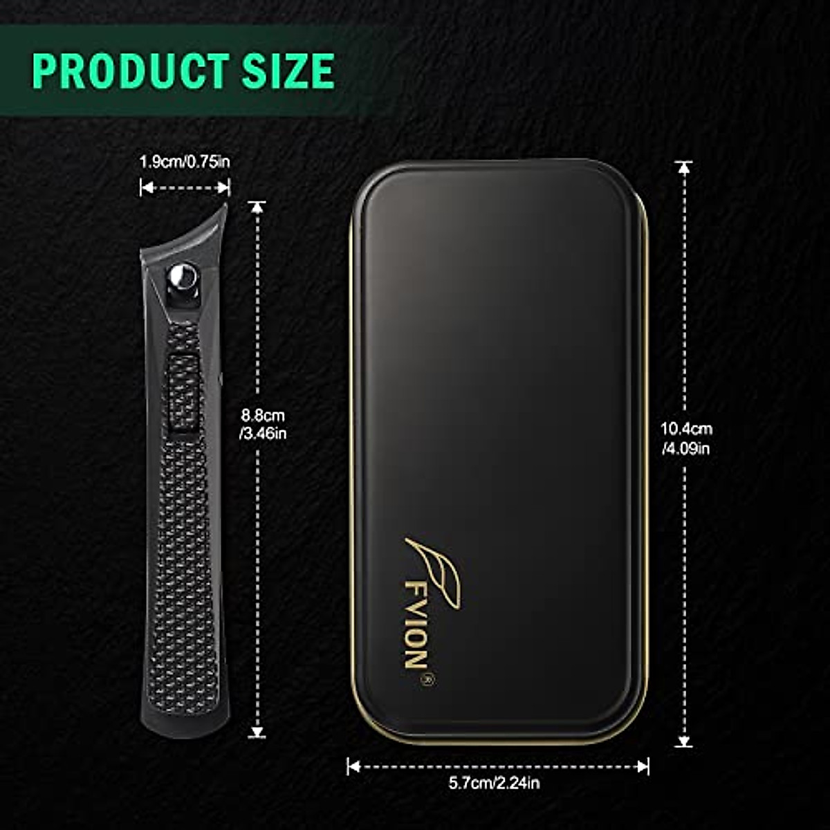 FVION Angled Nail Clippers, Ingrown Toenail Clipper for Thick Nails, Slant Curved Blade Nail Cutters Ingrown Nail Pain Relief Tool