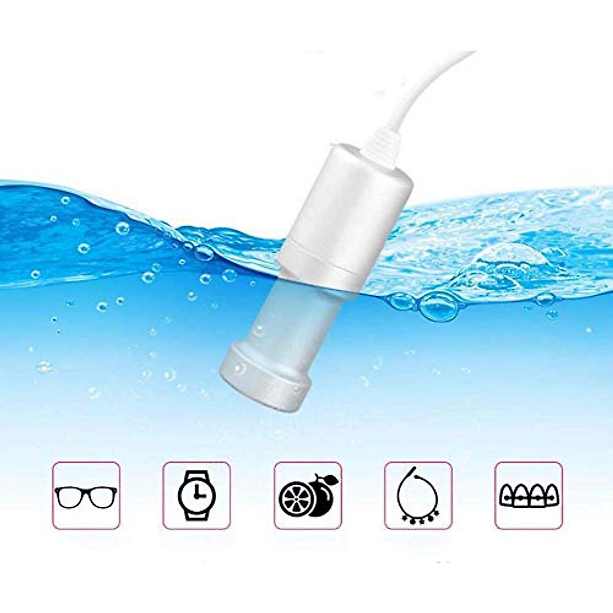 Portable Household Ultrasonic Cleaner PRO, Professional Mini Immersible Ultrasonic Cleaning Machine, Jewelry Cleaner for Cleaning Fruit, Glasses, Vegetable, Dentures, Jewelry, Underwear, Tableware
