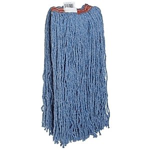 Rubbermaid Commercial FGF51900BL00 Premium 8-Ply Cut-End Blend Mop, 32-ounce, 1-inch Orange Headband, Blue