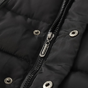 YAGATA Toddler Coat Thicken Fur Collar Hoodie Down Toddler Jacket Warm Toddler Winter Puffer Jacket Black 1-2T 90