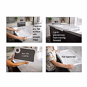 SpillyTray | Hard Plastic Kid's Placemat with Elevated Ridge and Non-Slip Surface on Bottom | Multi-use Kid's Tray | Contain Mealtime Spills and Craft Messes Within Child's Tray | BPA Free