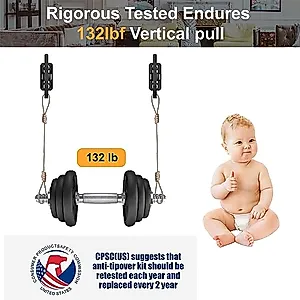 ICERO Furniture Straps (8 Pack) Anti Tip Furniture Anchors for Baby Proofing, Dresser Wall Safety Anchor, Furniture Wall Anchor, Wall anchors for furniture, Adjustable Child Safety Straps, Black