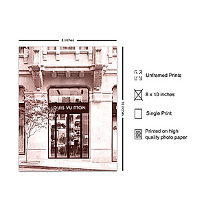 Fashion design Storefront Wall Art & Decor - Luxury Haute couture Designer Photograph - Pink Living room decoration Bedroom Decor for Women - Yellowbird Art & Design Home Poster UNFRAMED 8x10