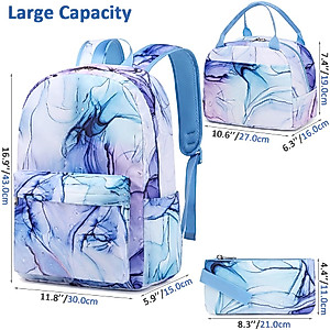 Meisohua Girls Backpack for School Kids Backpack for Girls 3 in 1 Set Elementary School Bags with Lunch Bag Pencil Bag Water Resistant