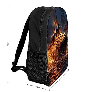 Escape from Boat The Titanic 17 Inch Backpack Travel Laptop Dayback Shoulder Back Pack for Men Women