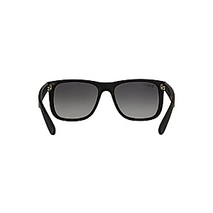 Ray-Ban RB4165 Justin Sunglasses + Vision Group Accessories Bundle (Rubber Black/Light Grey Gradient Grey Polarized (622/T3),55) unisex-adult