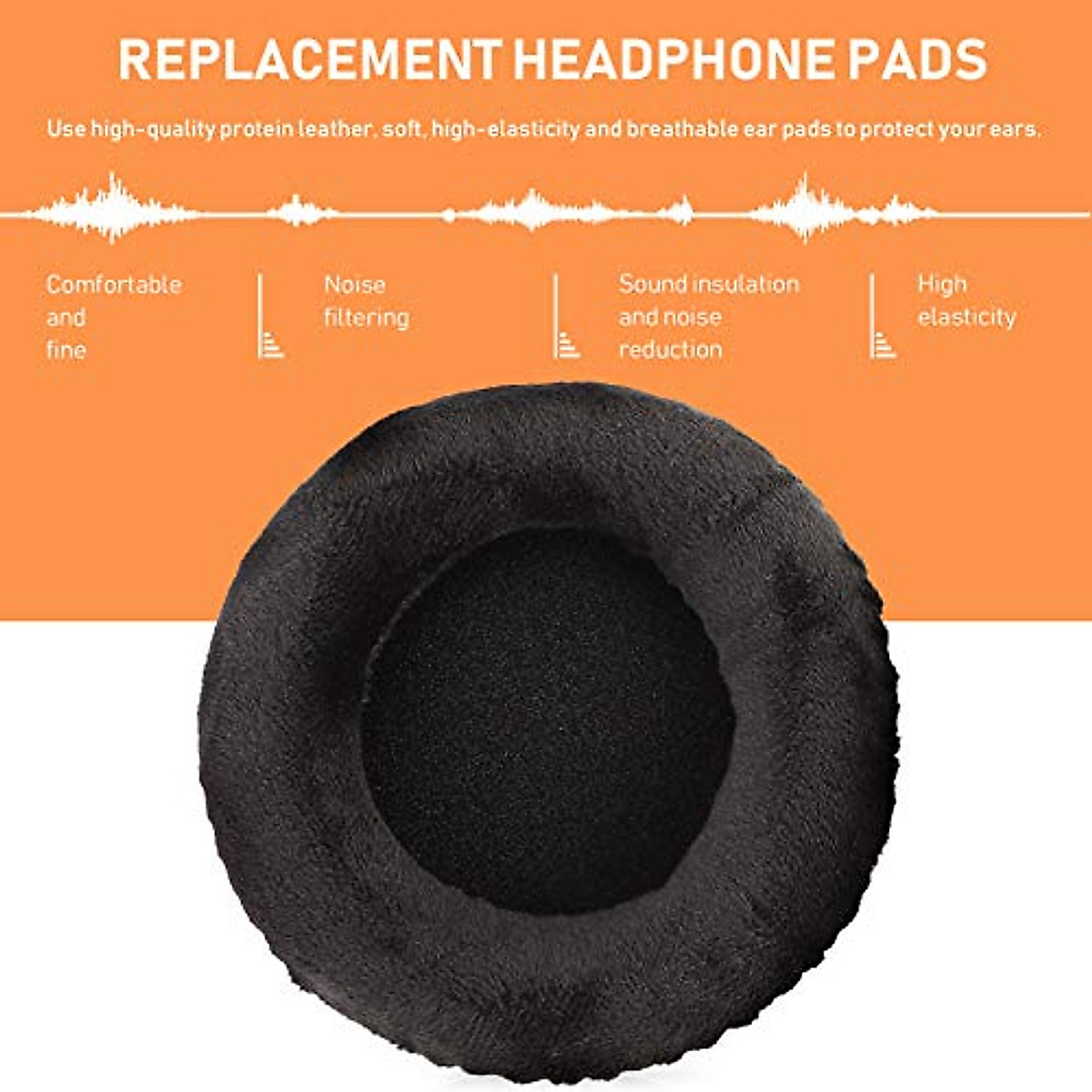 OSALADI 2pcs Headset Earpads Replacement Sponge Headphones Cushions Memory Foam Ear Pad Covers Earphone Pillow Parts Compatible with Beyerdynamic T70P T5P T1 DT990 DT880 Black