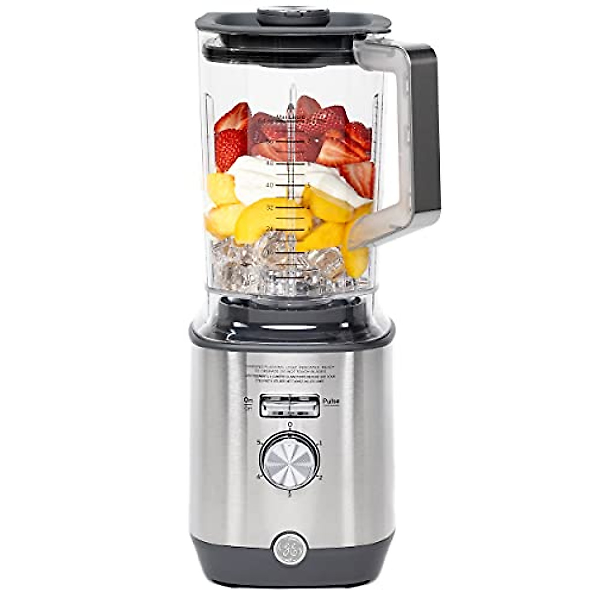 GE Blender | 5-Speed + Pulsing Option | Kitchen Essentials Blender for Shakes, Smoothies & More | Large 64 oz Tritan Jar, 7-9 Servings per Batch | Stainless Steel Blades & Exterior Finish | 1000 Watts