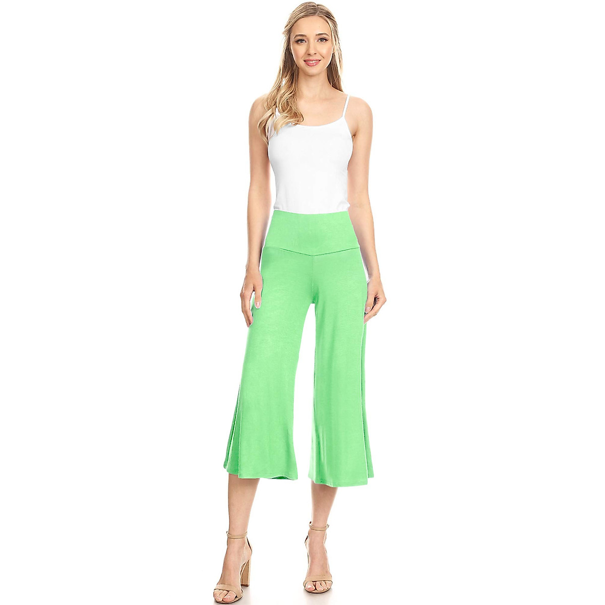 MBJ WB876 Womens Knit Culottes Pants S Mint