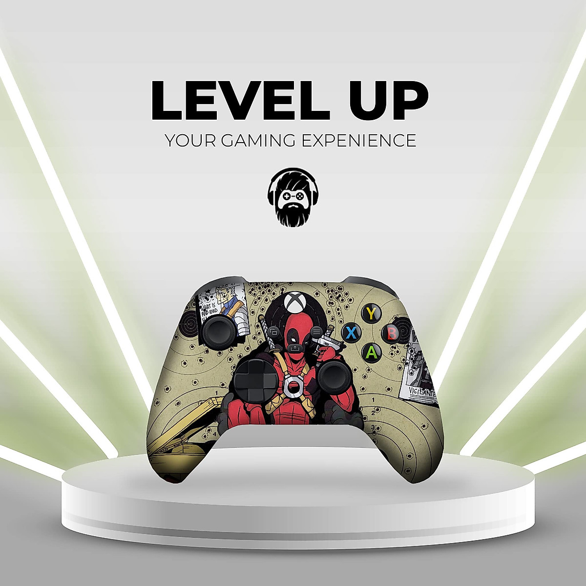 DreamController Deaddpool Headshot Custom X-box Controller Wireless compatible with X-box One/X-box Series X/S Proudly Customized in USA with Permanent HYDRO-DIP Printing (NOT JUST A SKIN)