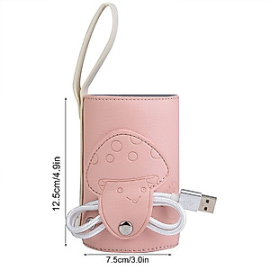 Milk Storage Insulation Thermostat, USB Baby Bottle Warmer Baby Bottle Heat Insulated Cover Car Travel Milk Bottle Warmer Intelligent for Home Outside()