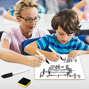 Small Dry Erase Boards, Classroom White Boards for Kids 9" x12”, Personal Mini Whiteboards for Home School Teaching Supplies, School Supplies Lapboards, 32 Whiteboard Erasers & 32 Markers Included