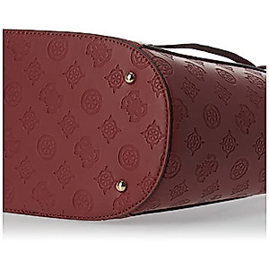 GUESS Womens Noelle Small Elite Tote Shoulder Bag, Merlot Logo, One Size US