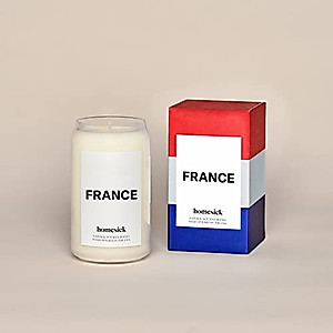 Homesick Premium Scented Candle, France - Scents of Vanilla, Coffee, Butter, 13.75 oz, 60-80 Hour Burn, Natural Soy Blend Candle Home Decor, Relaxing Aromatherapy Candle