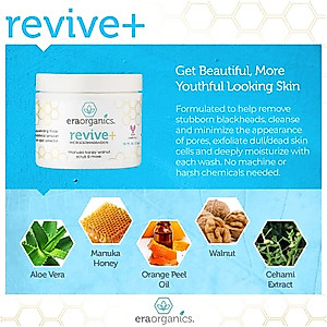 Era Organics Microdermabrasion Facial Scrub & Face Exfoliator - Spa Quality Exfoliating Face Mask with Manuka Honey & Walnut - Moisturizing Facial Exfoliant for Dry Skin, Blackheads & Wrinkles (2 oz)