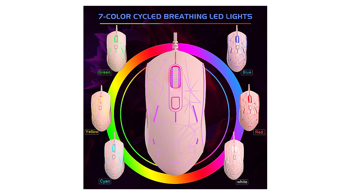 MageGee G6 Wired Gaming Mouse - Ergonomic LED Backlit