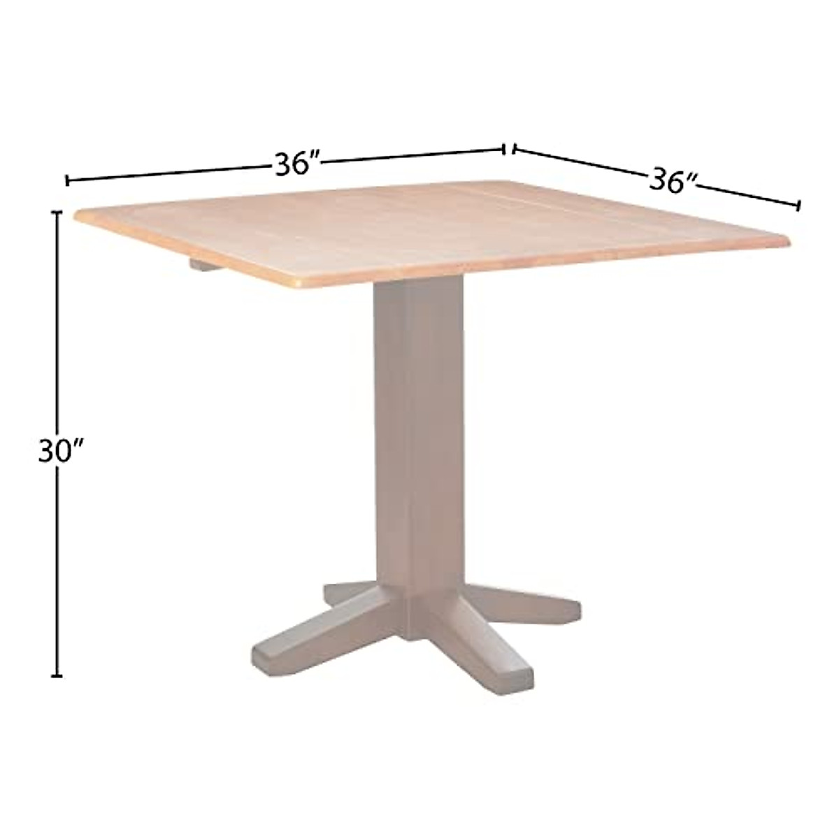 International Concepts Square Dual Drop Leaf Dining Table, 36", Cinnamon/Espresso