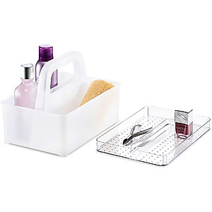 madesmart Caddy with Tray-Stack Collection Stackable, Medium, Frost