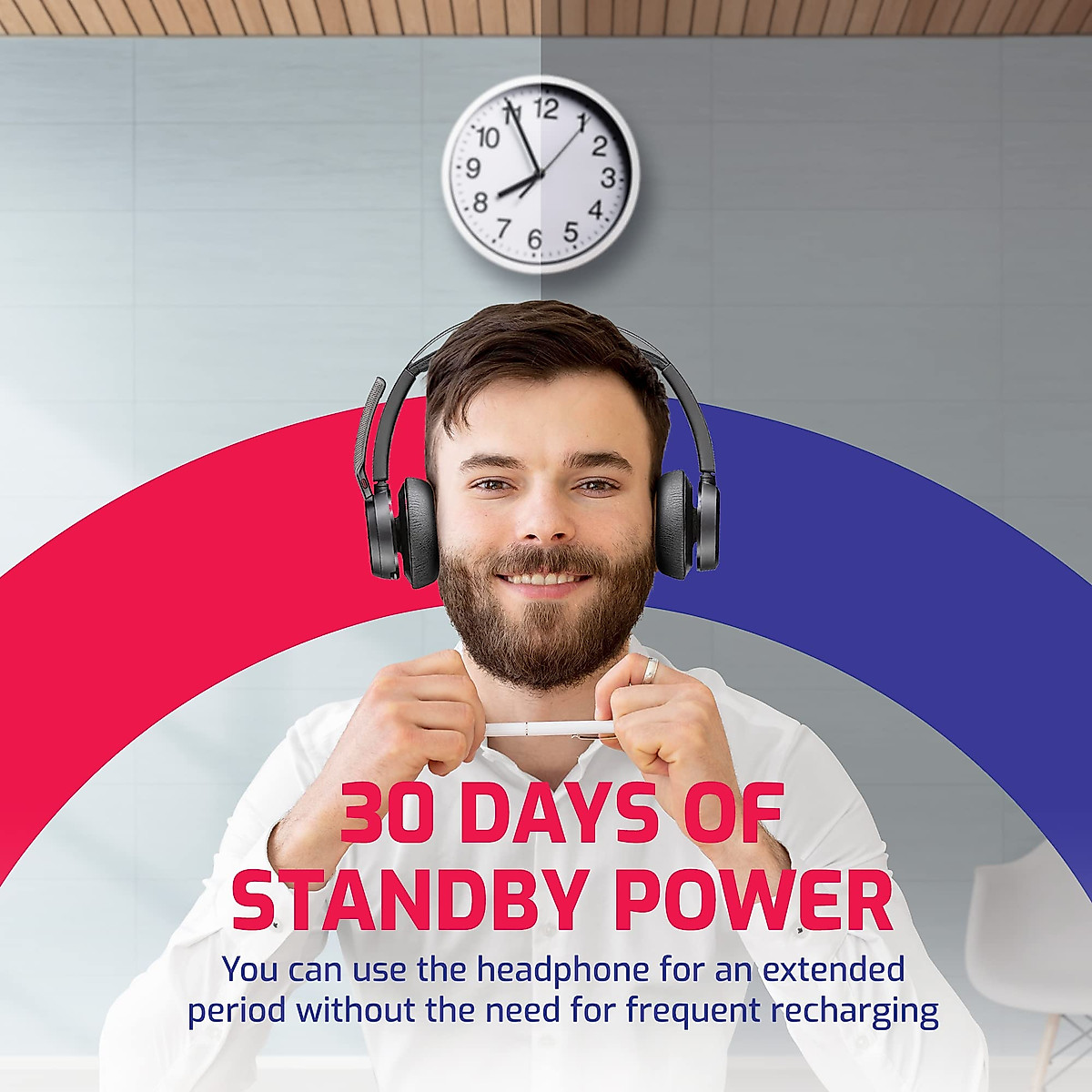 Plantronics Poly Voyager Focus 2 UC, Bluetooth Stereo Headset with Charge Stand, USB-A for Teams, Connects to Deskphone, PC/Mac, Smartphone - Global Teck Bundle w/Microfiber Cloth