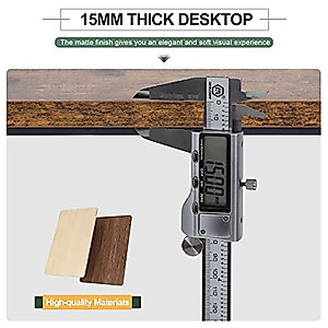 YYkokocat Computer Desk, 35'' Study Writing Table with Metal Legs, Save Space & Easy Assembly Small Office Desk for Small Space, Modern Steel Frame Wood PC Workstation for Home Office, Brown