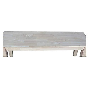 IC International Concepts Shaker Style Bench for Kitchen/Dining, Solid Parawood, 47"W x 14.37"D x 18.7"H, 450 lb Capacity, Paint or Stain in Any Color Any Color, Unfinished