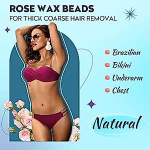 Anruz Waxing Kit, Wax Warmer Hair Removal for Women Men Sensitive Skin, At Home Wax Kit with Wax Beads(14.1 oz total) for Coarse & Fine Hair, Eyebrow, Facial, Armpit, Bikini, Leg, Brazilian