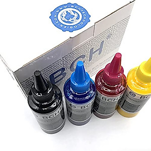 BCH Premium DTF Ink for Inkjet Printer Direct to Film Heat Transfer Printing - 400 ml Total (KCMY no White)