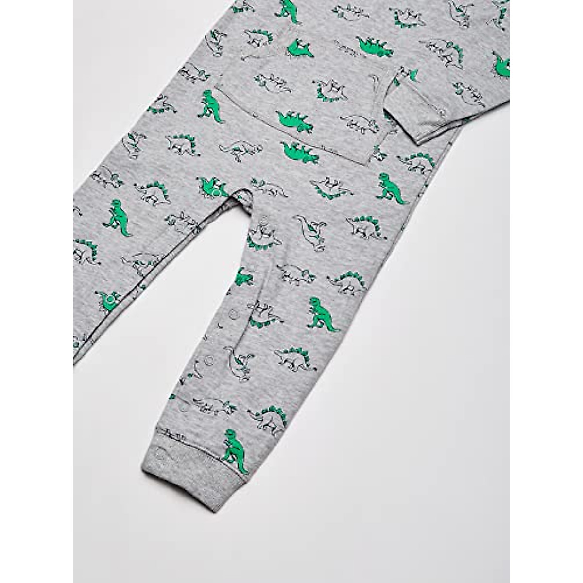 Carter's Baby Boys' 2-Pack One-Piece Romper, Grey Dino/Navy Stripe, 18 Months