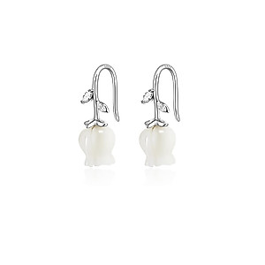 Reffeer Solid 925 Sterling Silver Flower Crawler Cuff Earrings Wraps for Women Flower Wrap Earrings Climber (A-Silver)