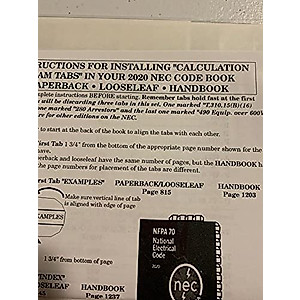 2020 NEC Code Book Tabs by Tom Henry Paperback - 2020