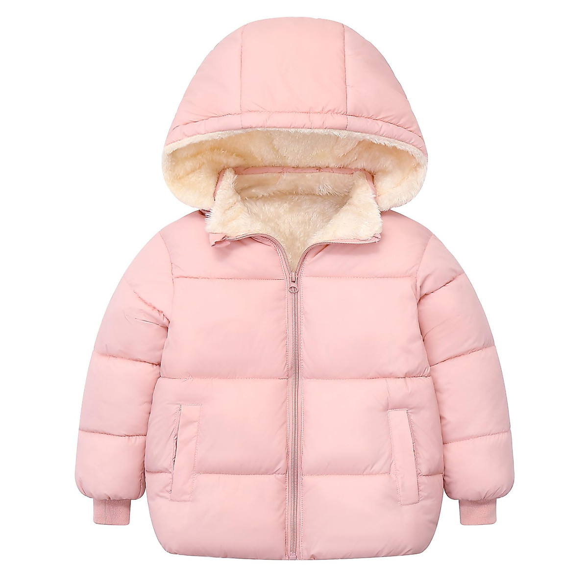 TUONROAD Toddler Coats for Girls 24 Months Baby Winter Puffer Jackets 2T 3T Kids Thicken Fleece Down Alternative Clothes 2 3 Years Cute Princess Birthday Dressing Up Zipper Hoodies Sweatshirts