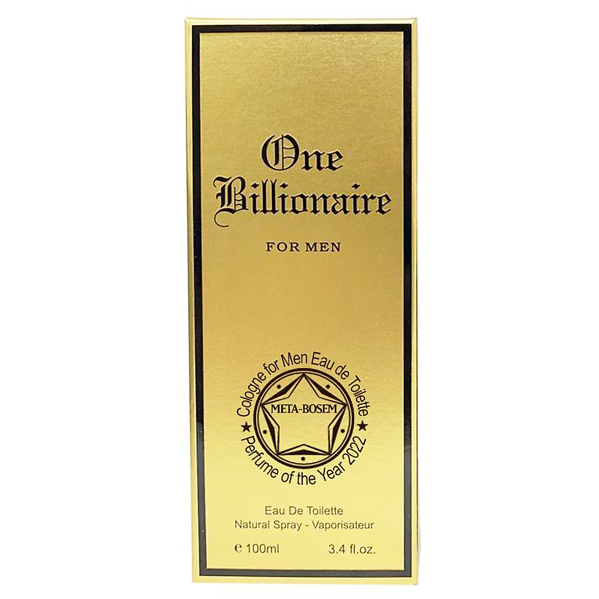 META-BOSEM One Billionaire, Men's Cologne Eau de Toilette Natural Spray - Classic Rose Notes - Aromatic Scent - Great Holiday Gift - for All Day Use - a Classic Bottle, 3.4 Fluid Ounce/100Ml