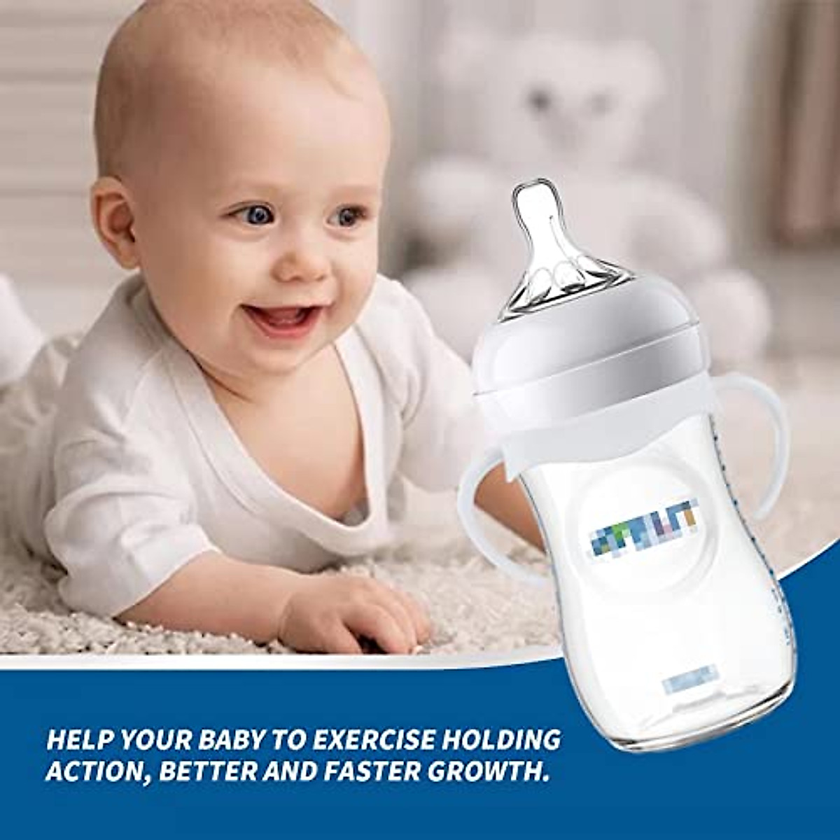 4 Pack Compatible Baby Bottle Handles for Philips Avent Natural Baby Bottles,Baby Bottle Holder - White