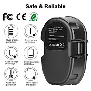 KUNLUN 2Pack 4.5Ah 18V DC9096 DC9098 Battery Replacement Compatible for De Walt 18V XRP Battery DC9099 DW9098 DW9099 DW9095 DW9096 DE9039 18-Volt Power Tools