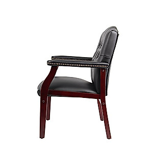 Boss Office Products Ivy League Executive Guest Chair, Vinyl, Black