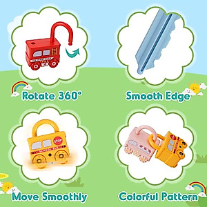 Kizmyee Montessori Toy for 18+ Months Old Toddler, Lock and Key Car Toys, Sensory Toy Matching & Sorting Toys Early Learning Toy with Number for Toddlers, Preschool Children, Boys and Girls