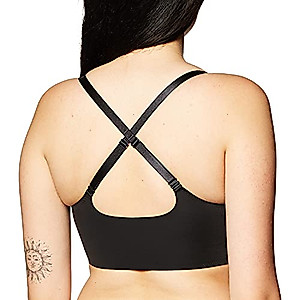 Calvin Klein Invisibles Comfort Lightly Lined Seamless Wireless Triangle Bralette Bra, Black, X-Large