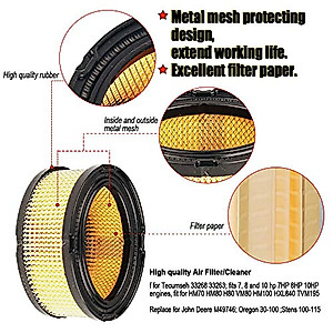 HIFROM Air Filter with Fuel Line Primer Bulb Shut Off Valve Spark Plug Replacement for Tecumseh HM70 HM80 H80 VM80 HM100 Engines 33268 33263