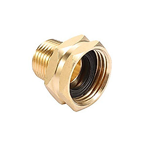 Brass Garden Hose Adapter, 3/4” GHT Female x 1/2” NPT Male Connector,GHT to NPT Adapter Brass Fitting,Brass Garden Hose to Pipe Fittings Connect 2pcs (3/4” GHT Female x 1/2” NPT Male)