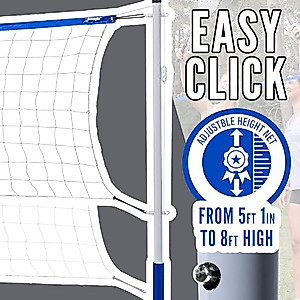 Franklin Sports Volleyball + Badminton Sets - Beach + Backyard Combo Complete Outdoor Lawn Game Set - Volleyball, Pump, Badminton Rackets, Birdies, Net + Poles Included