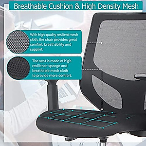 Drafting Chair Tall Office Chair, High Office Mesh Chair, Ergonomic Computer Rolling Chair, Standing Desk Stool with Adjustable Armrests and Foot-Ring