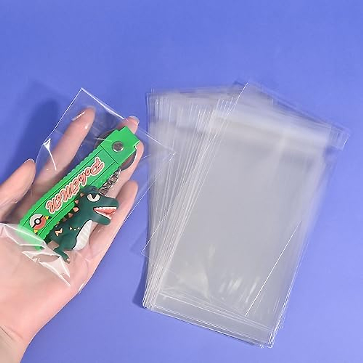 Ghims 100PCS Clear Cellophane Bags, Cellophane Treat Bags, Clear Gift Bags, 1.4 mils Thick Self Sealing OPP Cello Bags for Bakery Cookies Goodies Favor Decorative Wrappers (3.9" x 5.9")
