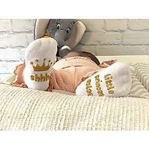 Baby Girl Socks Gift Set - Unique Baby Shower or Newborn Gift For Her - 4 Pairs of Cute Quotes in Gift Box