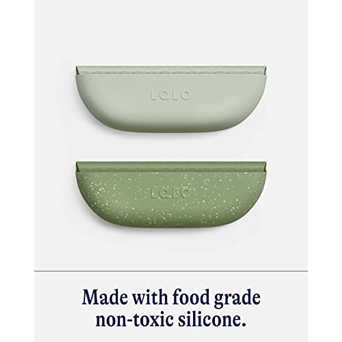 Lalo The Bib - Waterproof, Non-Toxic Silicone Baby Bib with Adjustable Neck Band & Silicone Food Pouch Catcher, Set of 2 - Sage