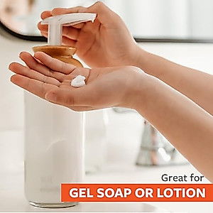 Full Circle Soap Opera Recycled Glass Gel Soap & Lotion Dispenser, Bamboo Lid, 12-Ounce, Clear