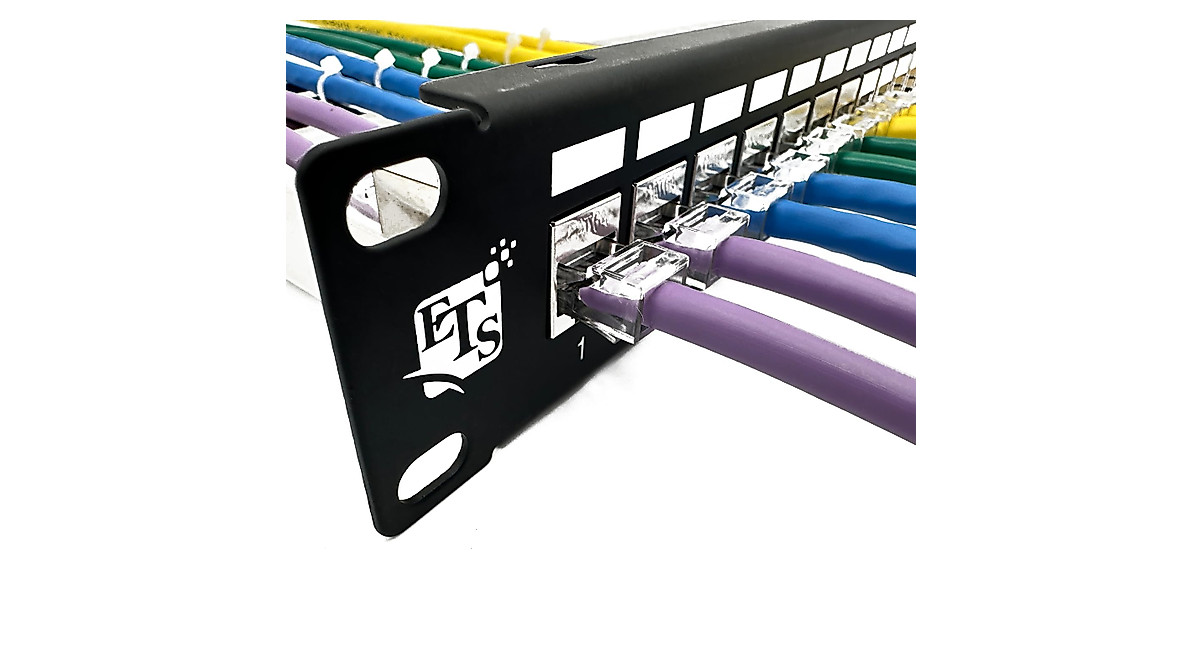 ETS 24-Port CAT6A Patch Panel for High-Speed Networks