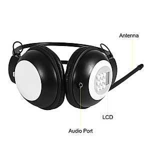 Serounder FM Radio Headphone with LCD Display, Over Ear Foldable Wireless/Wired Stereo Noise-Cancelling HiFi Headset Radio Receiver Hearing Protector Earmuff
