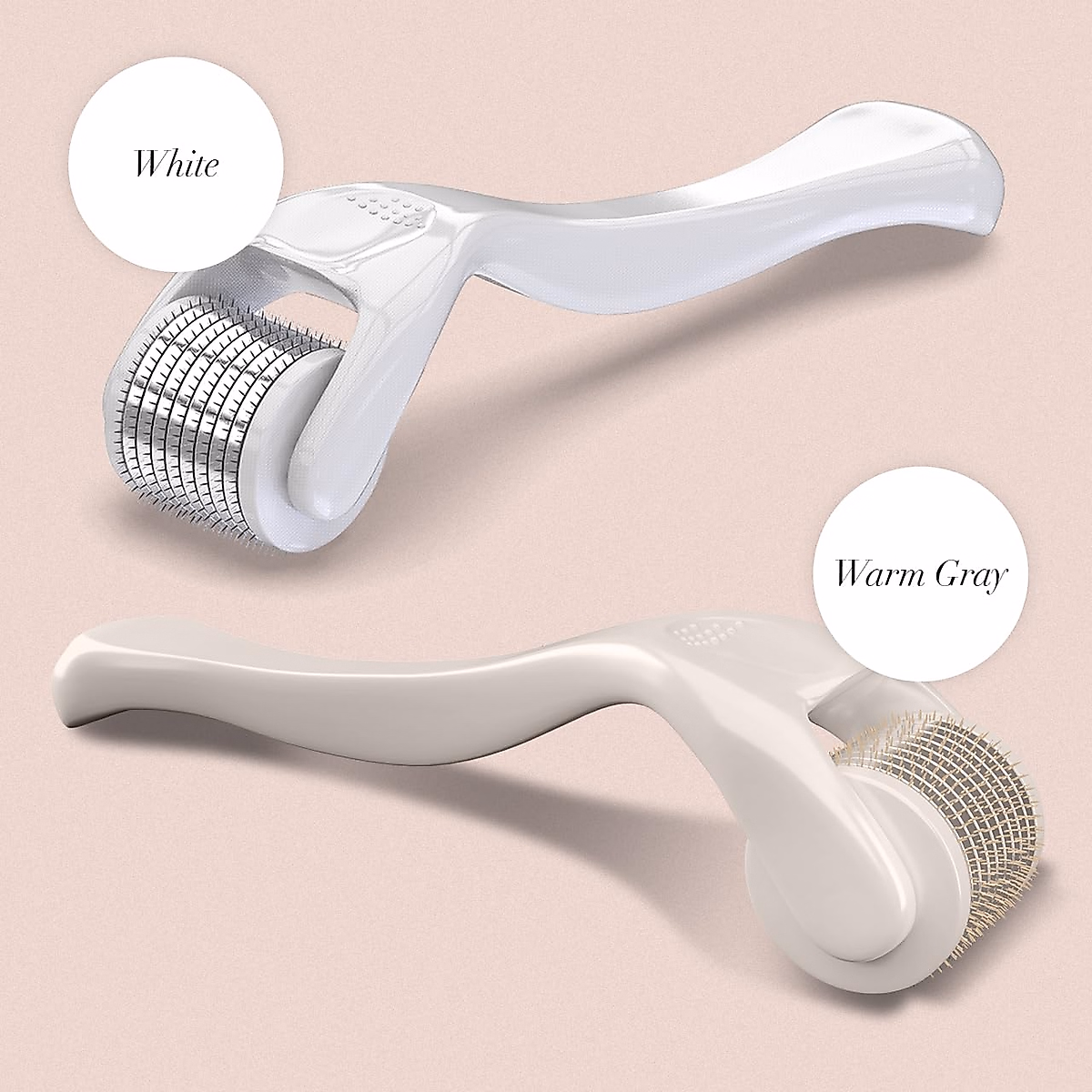 Kitsch Derma Roller for Face | Face Roller Skin Care Tools & Microdermabrasion Tool | Derma Roller for Beard | Facial Microneedle Roller | Micro Needling Roller 0.25mm with Case/Ebook, (White)