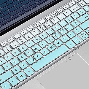 Keyboard Cover for Dell inspiron 15 17 3501 3502 3505 5501 5502 5505 5508 5509 5584 5590 5593 5594 5598 7500 7501 7506 7590 7591 7706 7790 7791, G15 5520 5525 5515 5510 Series Laptop - Gradual Mint